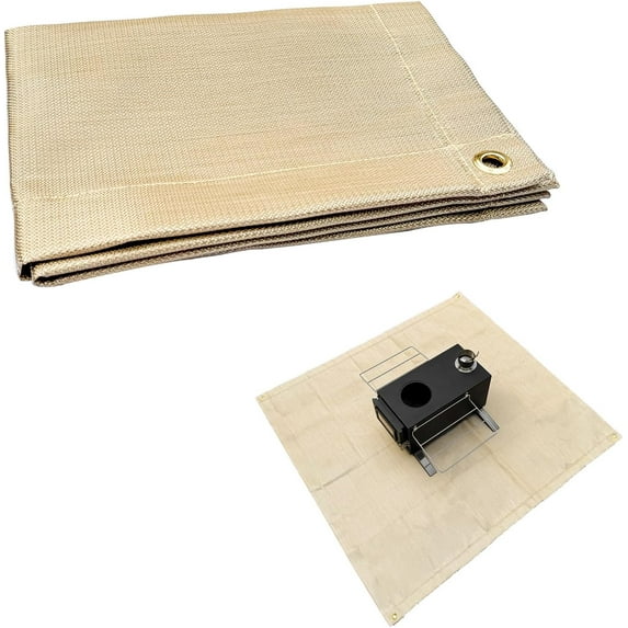 Fire Pit Mat 40" Wood Stove Under Grill Mat (940°F Safety) for Deck BBQ ...