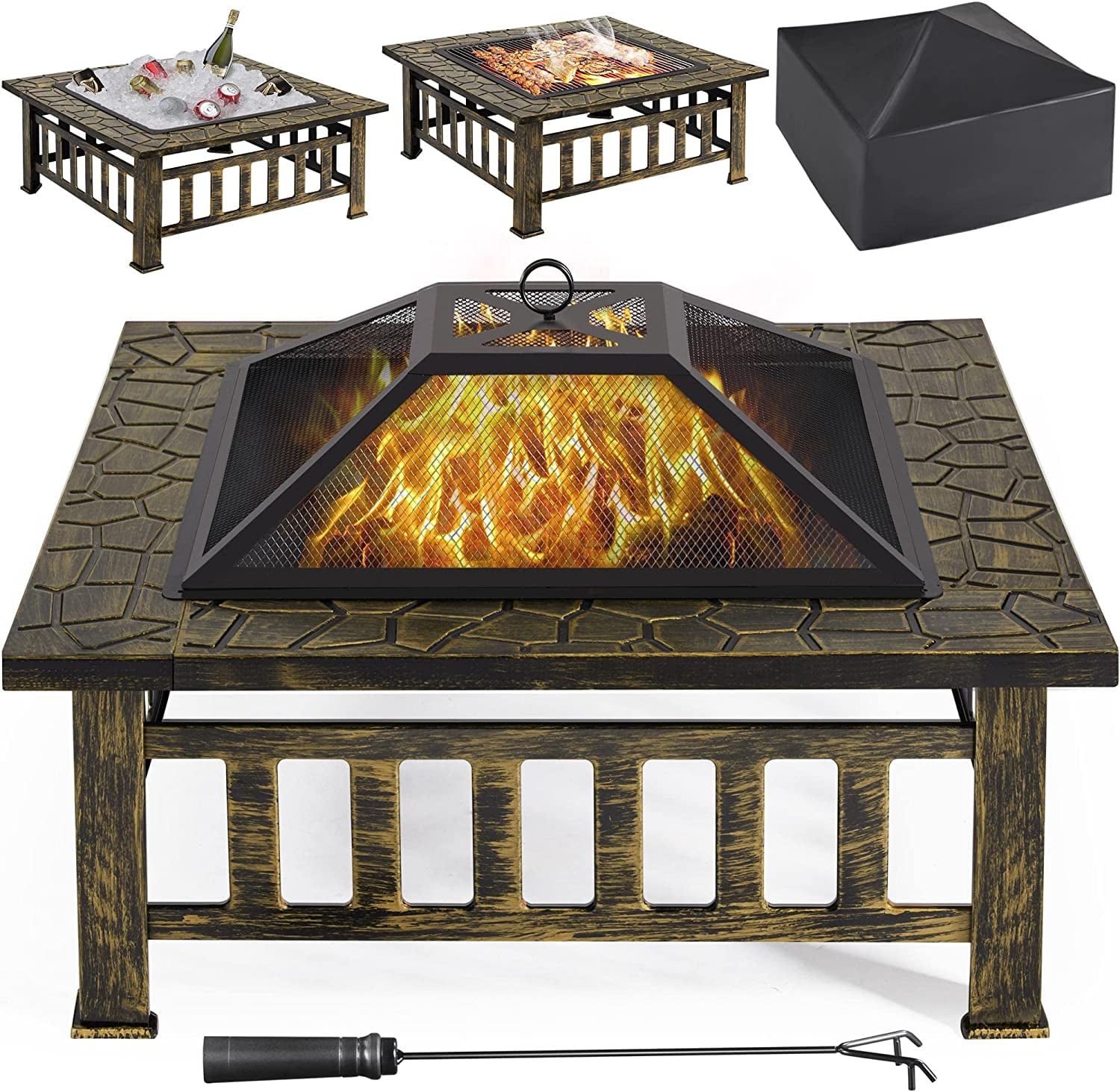Fire Pit Outdoor Fire Pits with Heat-Resistant Coating Outdoor ...