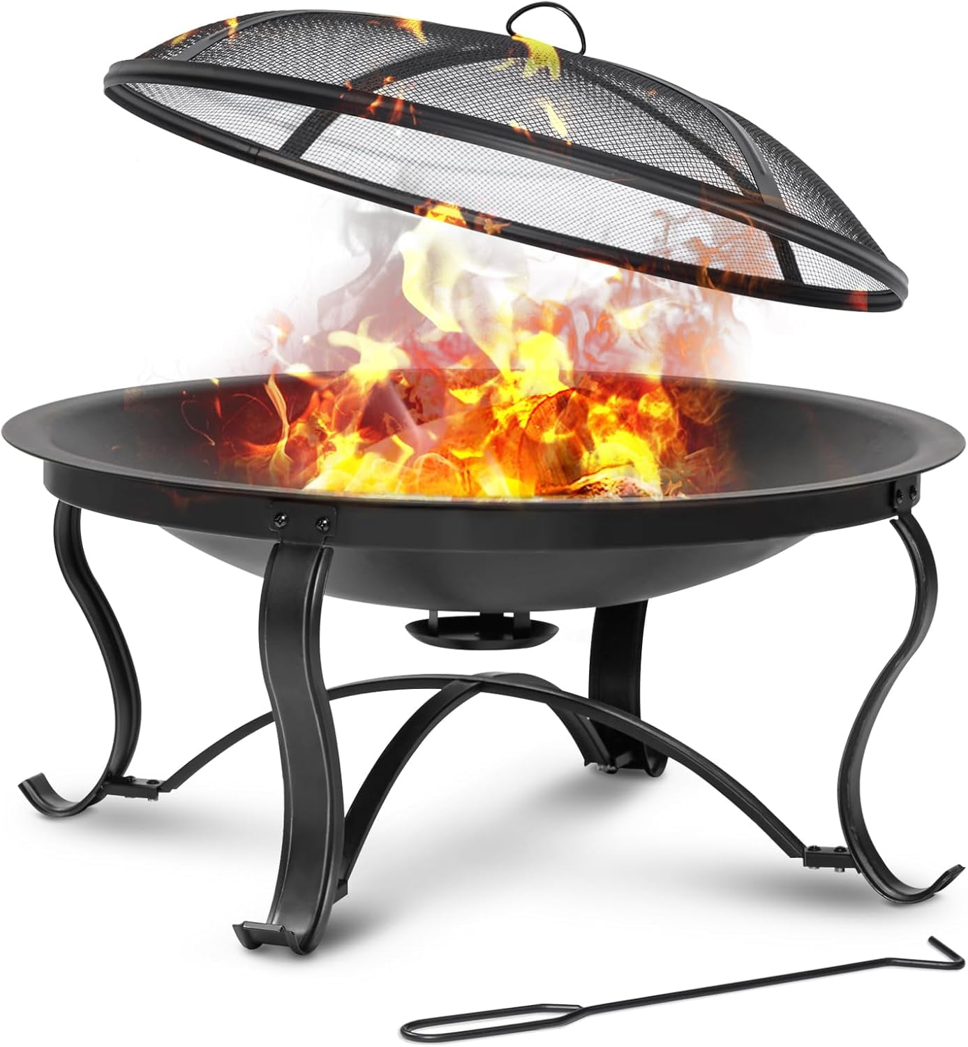 Fire Pit for Outside 30 inch Firepit Outdoor Wood Burning Bonfire Pit ...