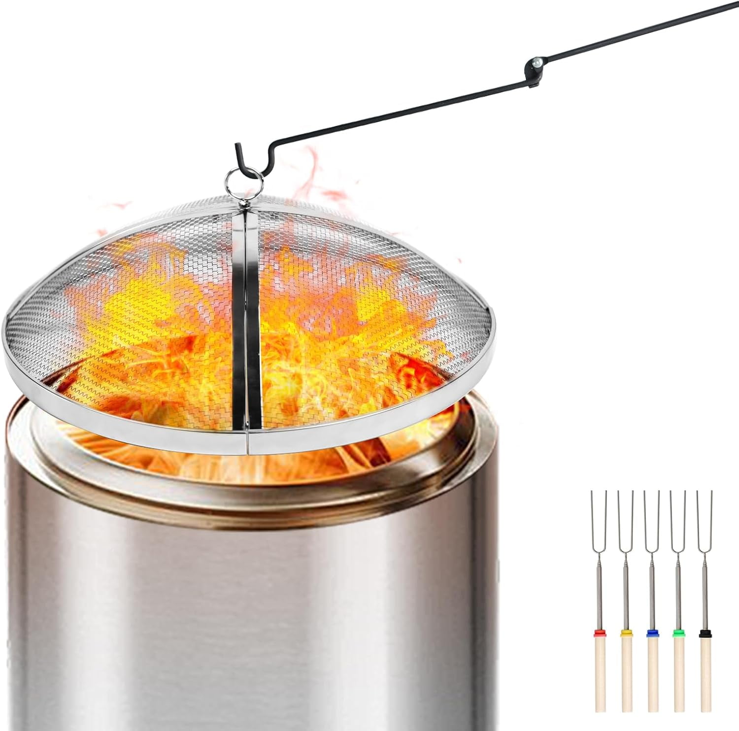 Fire Pit Protector Screen Compatible with Bonfire, 19.5inch Stainless ...