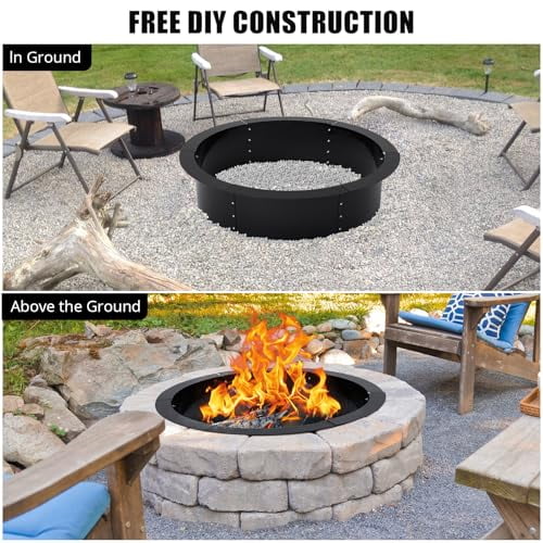 Fire Pit Ring , 10inch Height Fire Pit Insert Round Solid Steel Fire ...