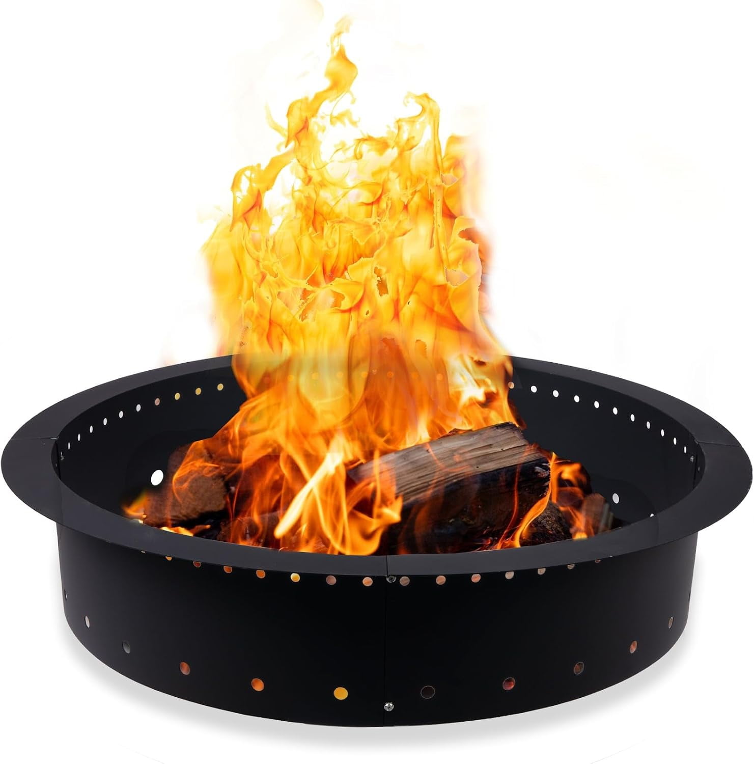 Fire Pit Ring 24 inch Outer/18 inch Inner - Heavy Duty Metal Smokeless ...