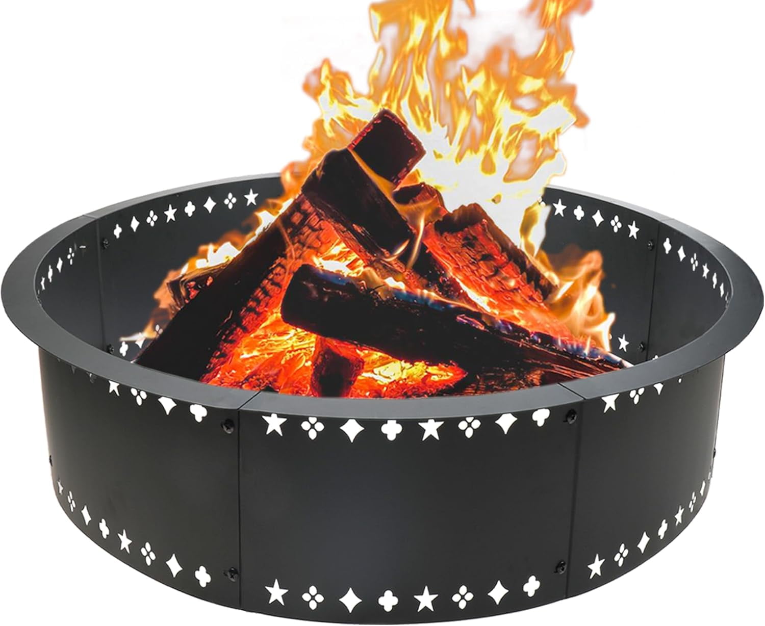 Fire Pit Ring 36inch Fire Ring for Outside Fire Pit,Large Round Smokeless Firepit Insert,DIY ...