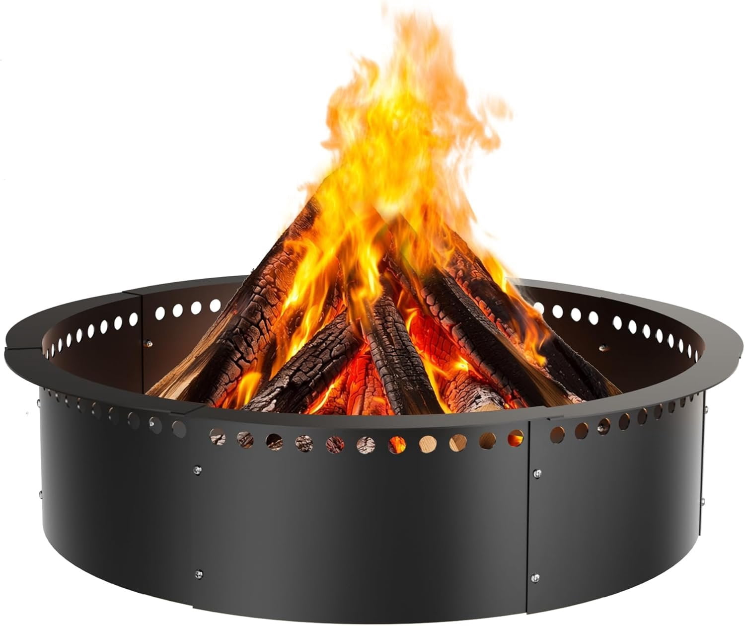 Fire Pit Ring, 40-Inch Outer/36-Inch Inner Heavy Duty Large Solid Metal ...