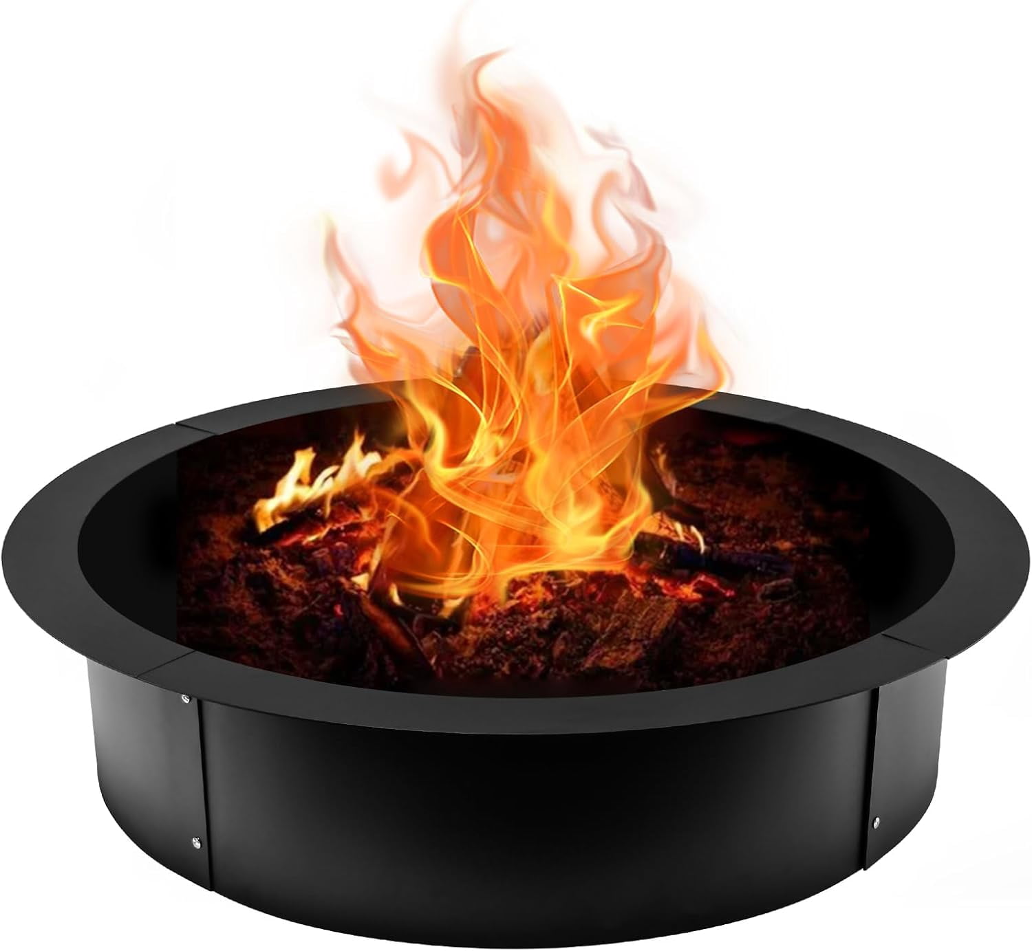 Fire Pit Ring 42x36x10 Inch, Smokeless Heavy Duty Solid Steel Fire Pit ...