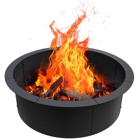 PaPaJet Extra Large 35in Wood Burning Fire Pit for Outdoor Smoke, Steel ...