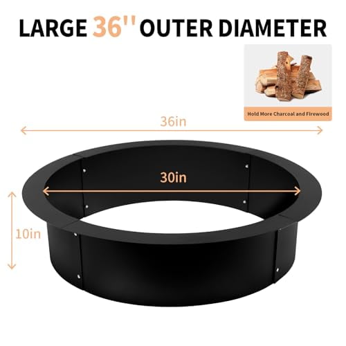 Fire Pit Ring, Fire Ring Insert DIY Campfire Liner, Heavy Duty Steel ...
