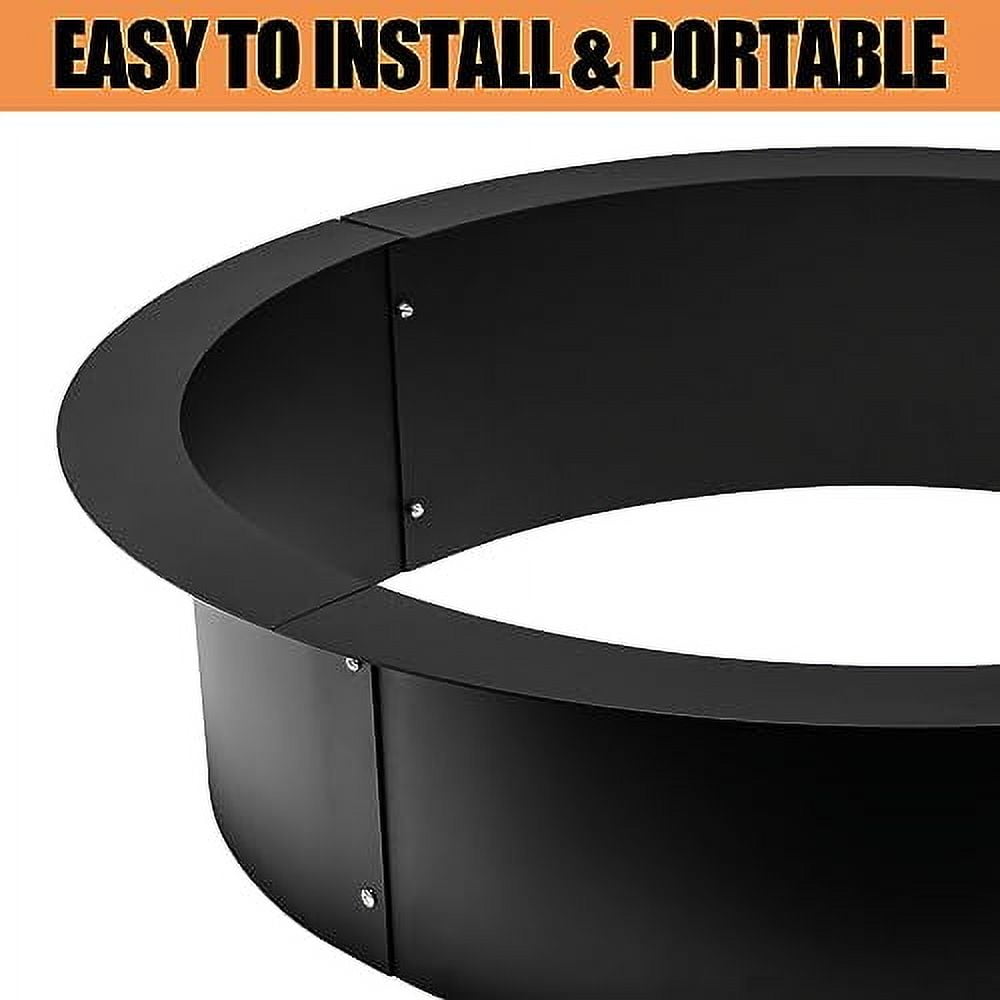 Fire Pit Ring, Fire Ring Insert DIY Campfire Liner, Heavy Duty Steel ...