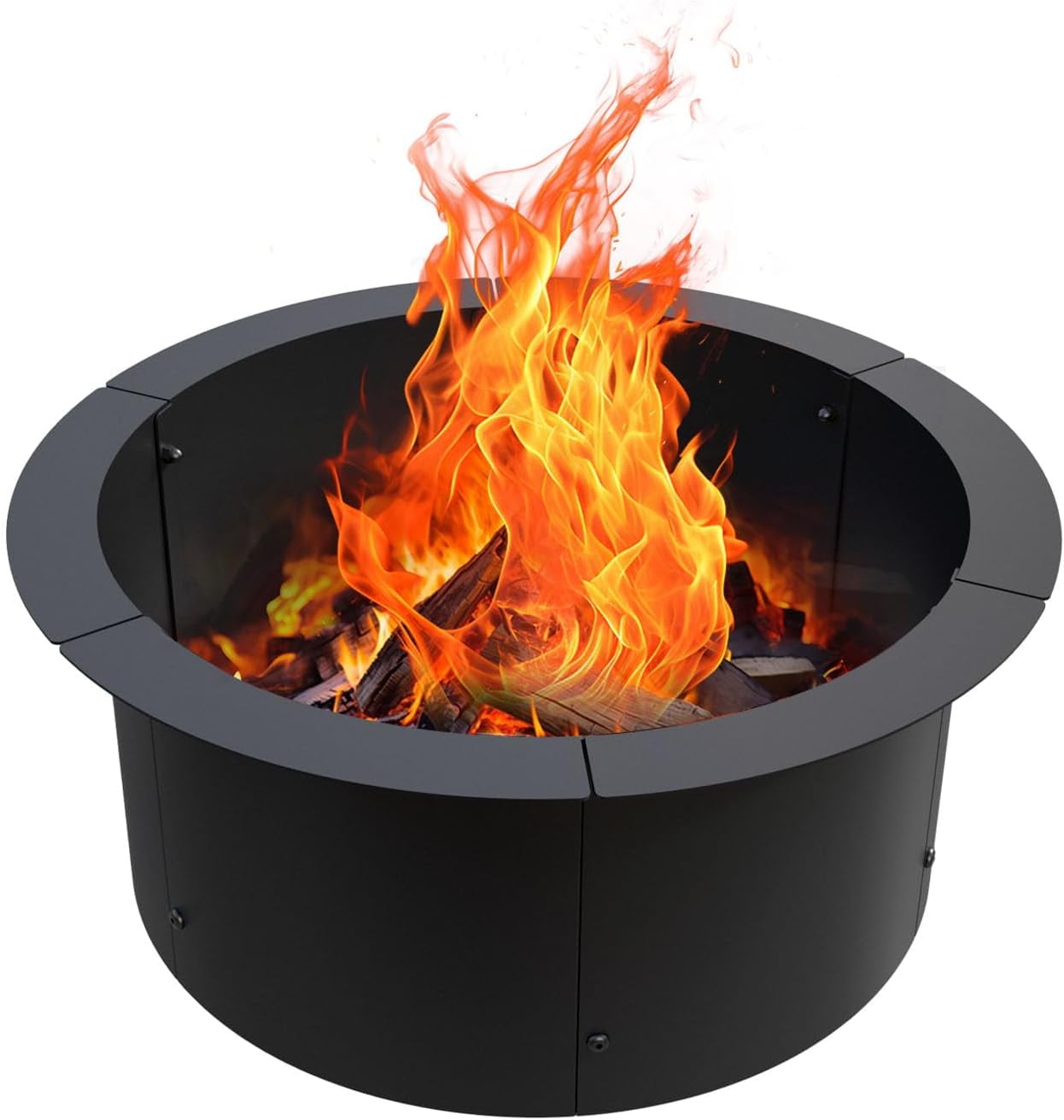 Fire Pit Ring Outdoor Wood Burning Fire Pit Liner 27.5 Inch Camping ...