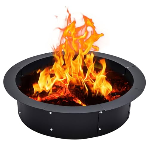 Fire Pit Ring, Round Fire Pit Ring Insert for Outside Wood Burning, DIY ...