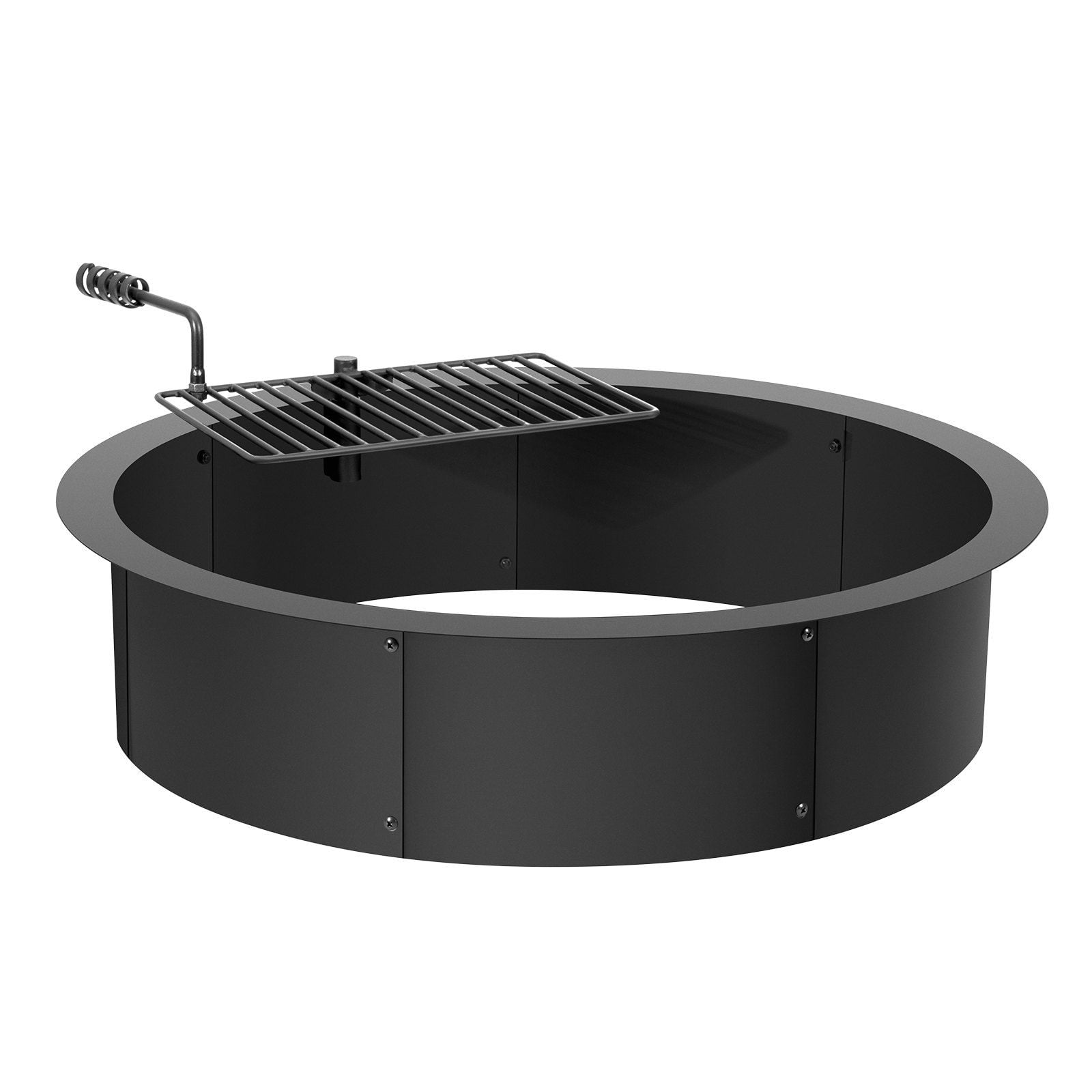 Fire Pit Ring w/ BBQ Fire Ring, 35 Inch Outer Steel, High-Temperature ...