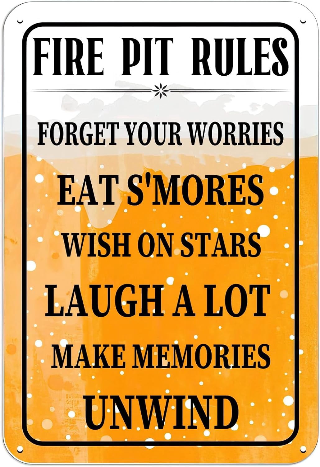 Fire Pit Rules Vintage Metal Sign Patio BBQ Wall Decor Posters Forget ...