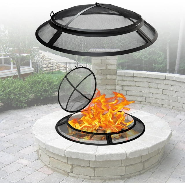 Fire Pit Screen 40 inch Round Heavy Duty Outdoor Fire Pit Screen Round ...