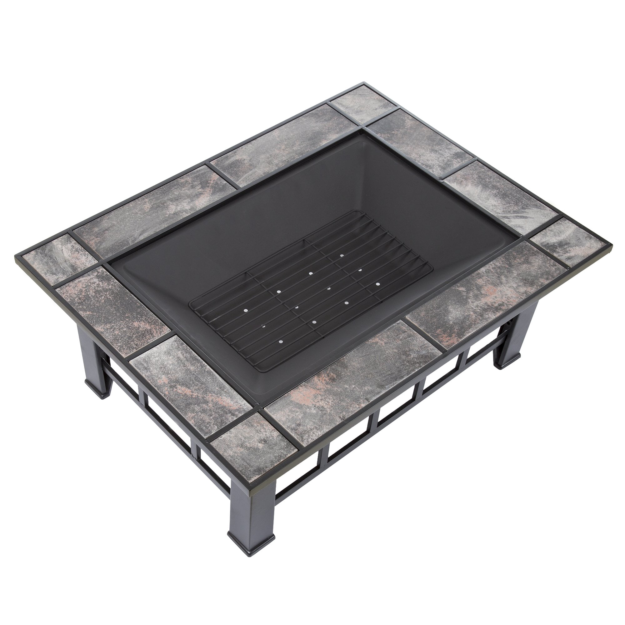 Fire Pit Set, Wood Burning Pit -Includes Screen, Cover and Log Poker ...
