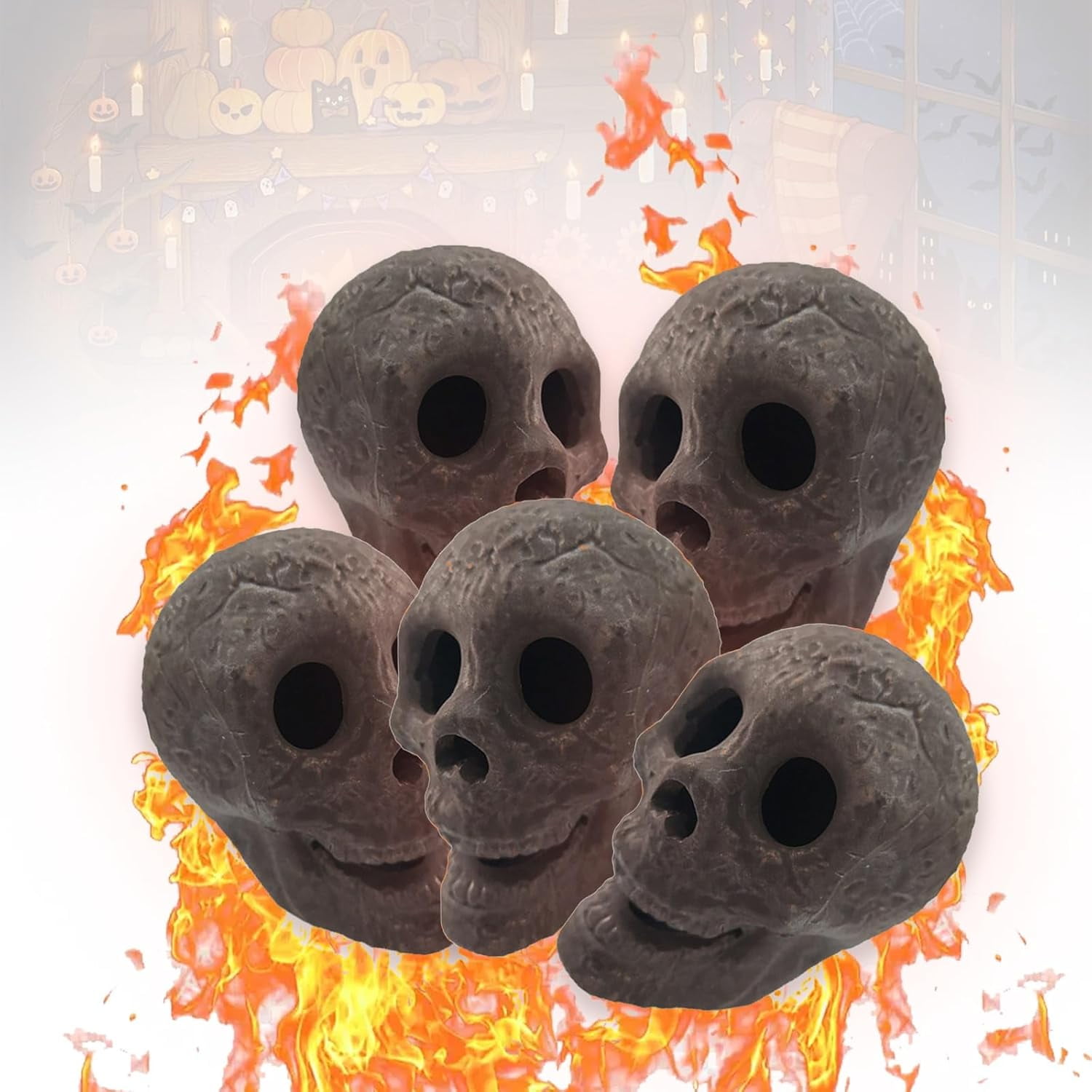 Fire Pit Skulls Fireproof, Ceramic Fireproof Fire Pit Skull, Lava Rock ...