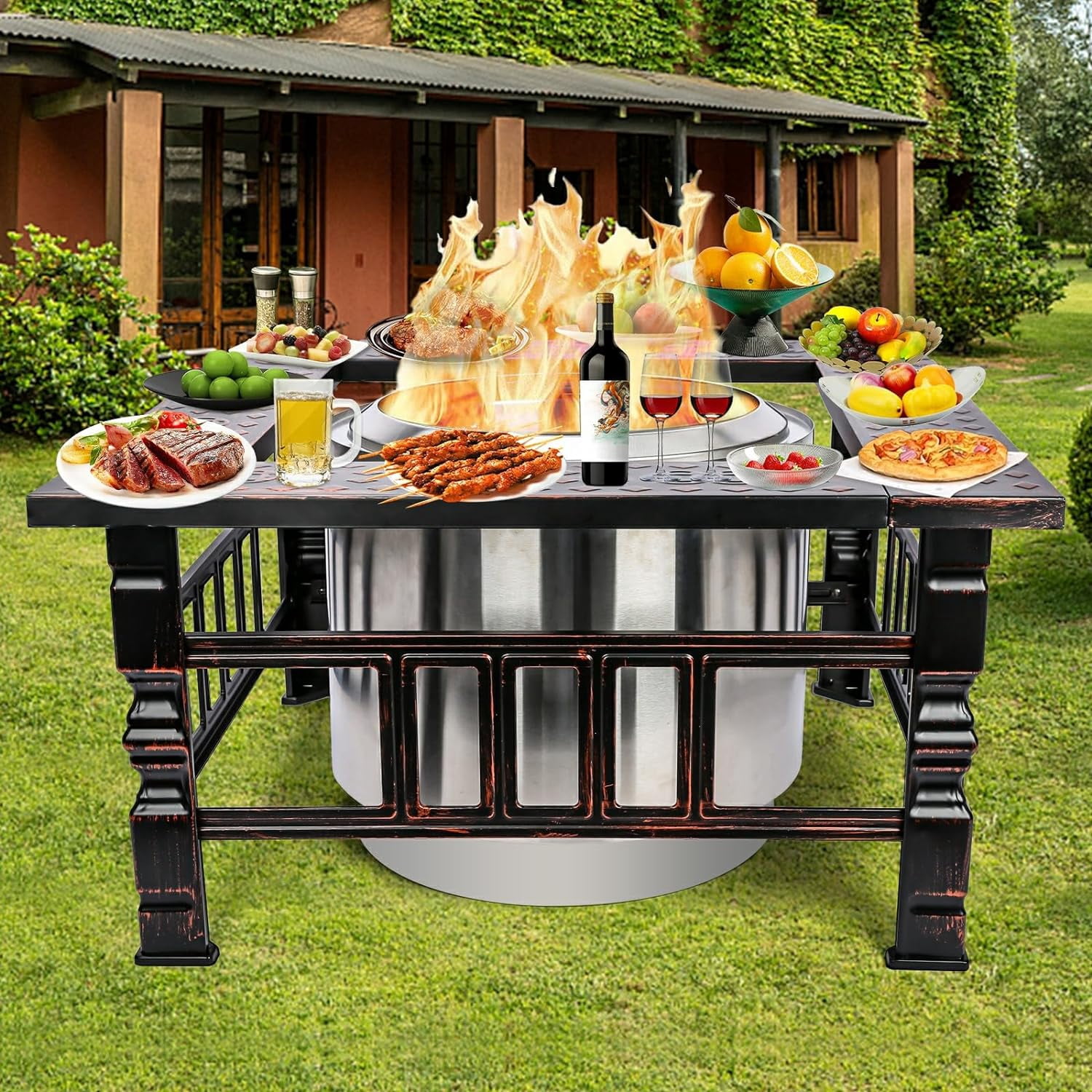 Fire Pit Surround Tabletop for Solo Stove Bonfire and Ranger Wood ...