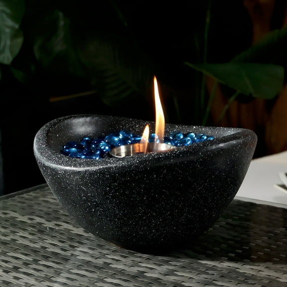 Housewise Portable Concrete Fire Pit - Indoor/Outdoor, For Table ...