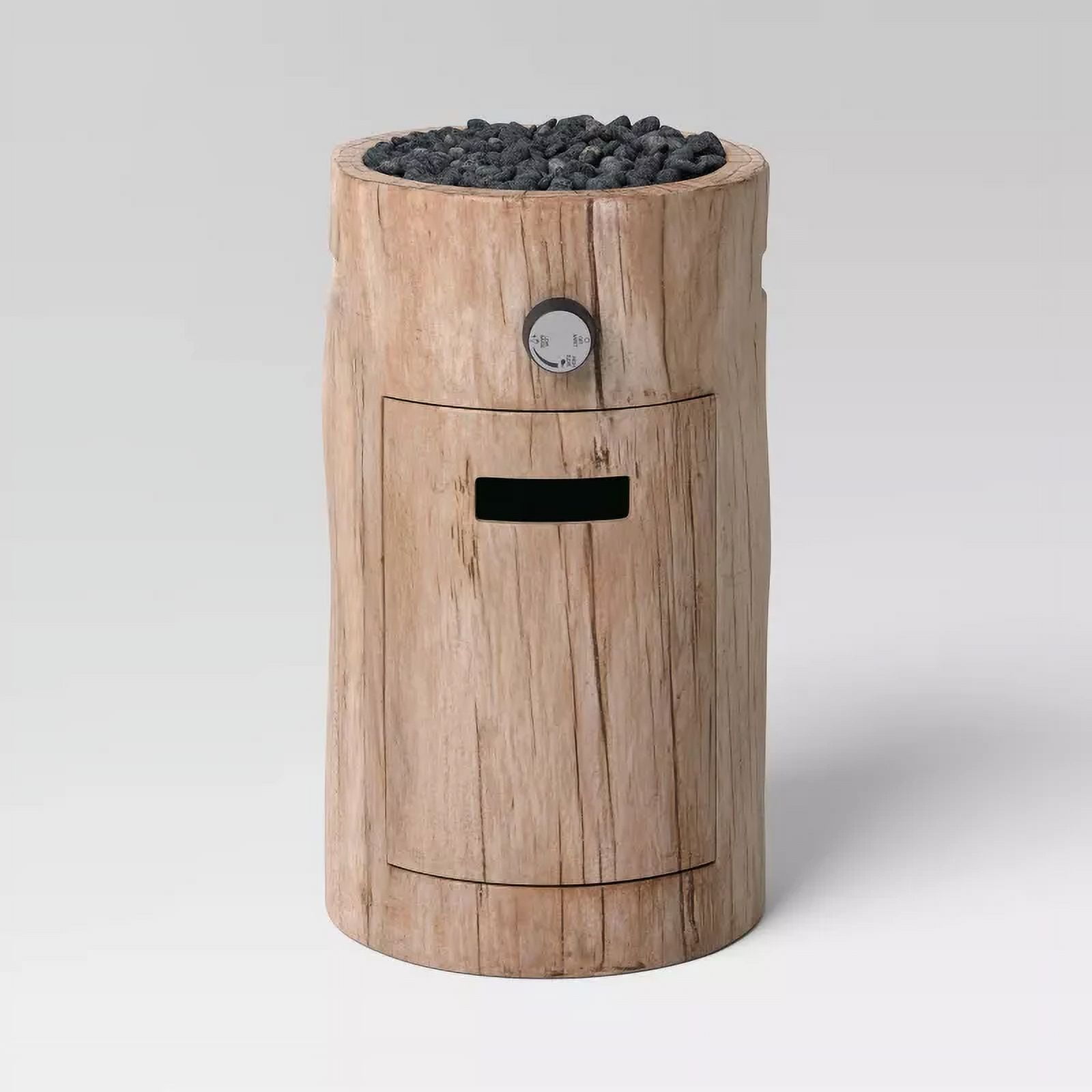 Fire Pit Weather/Natural Finish Small LP Round Outdoor Fire Column ...