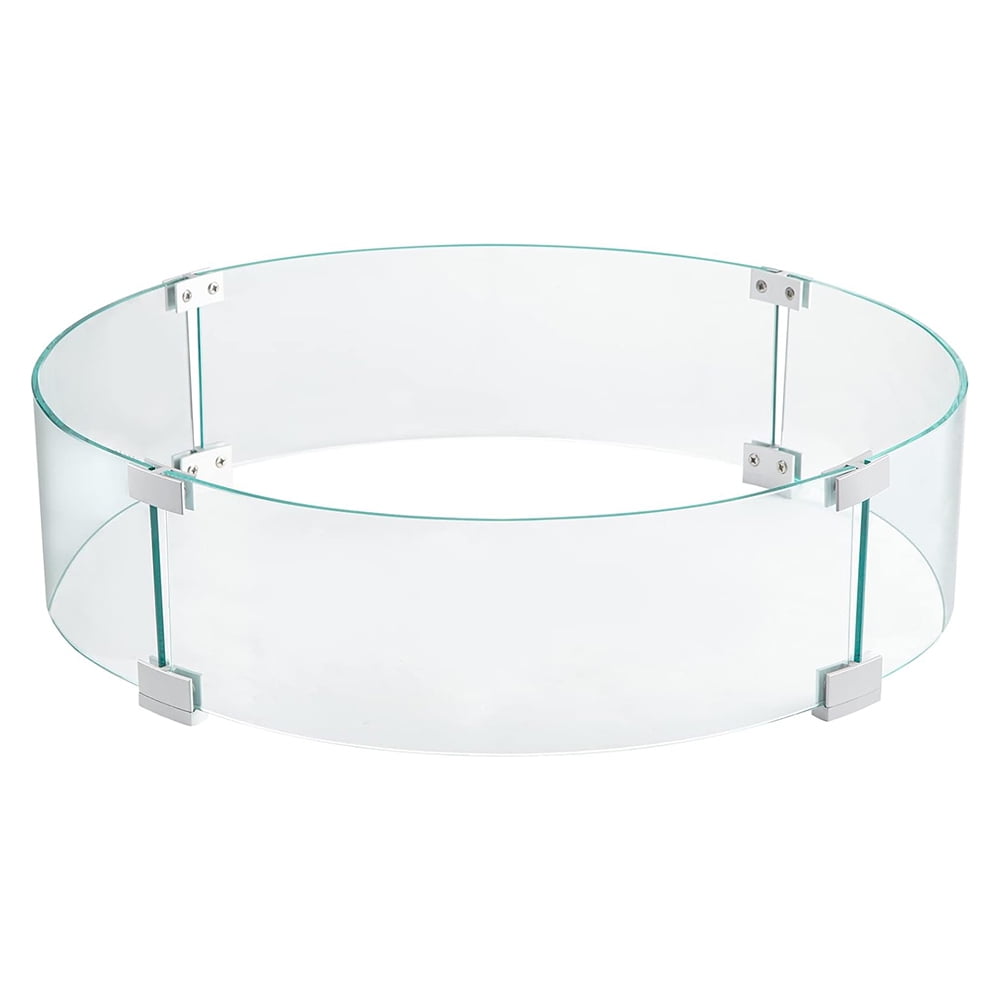 Fire Pit Spark Screen , 26 x 26 x 6 Inch Clear Glass Firepit Lid, Thick ...