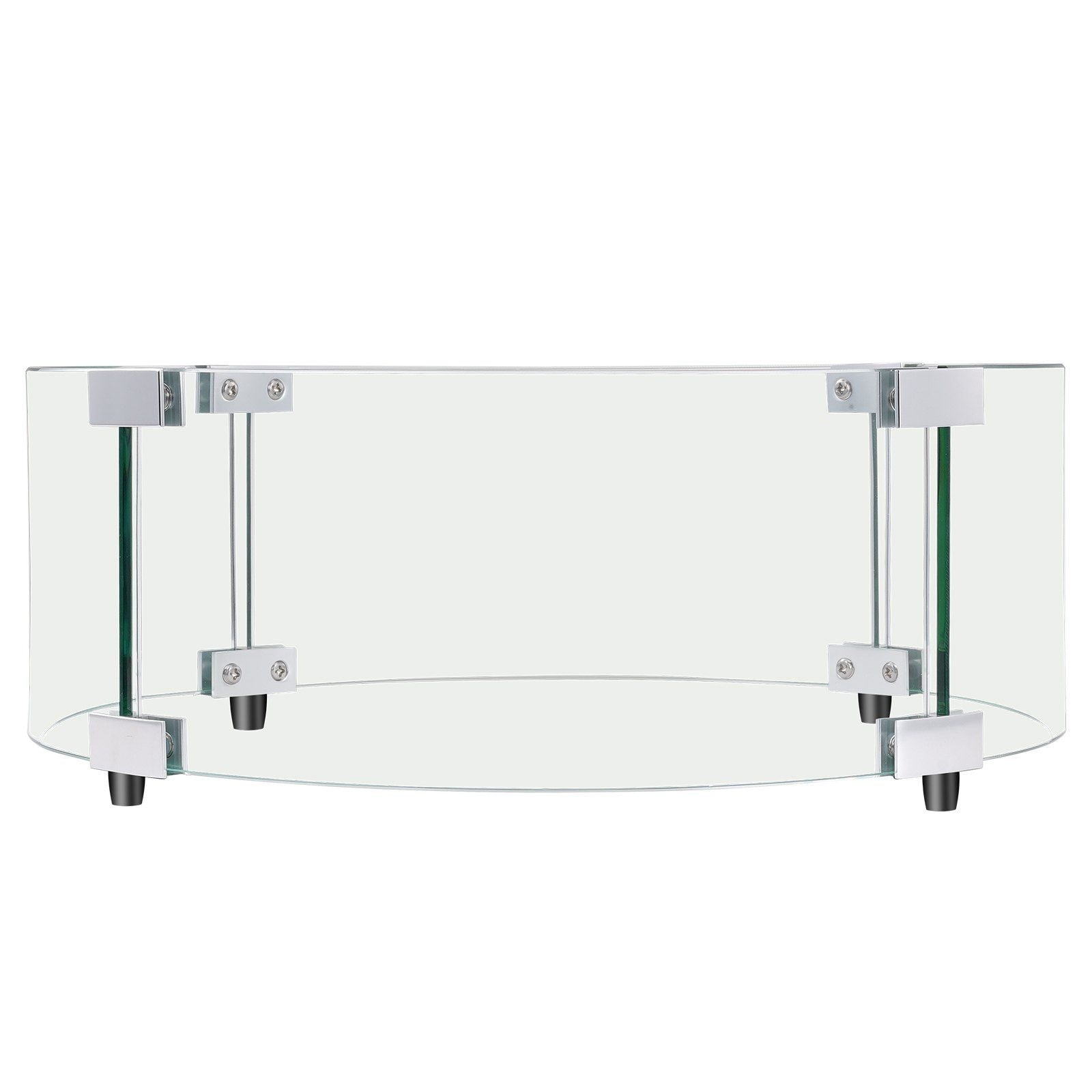 Fire Pit Wind Guard 29", Round Tempered Glass Shield for Outdoor Fire ...