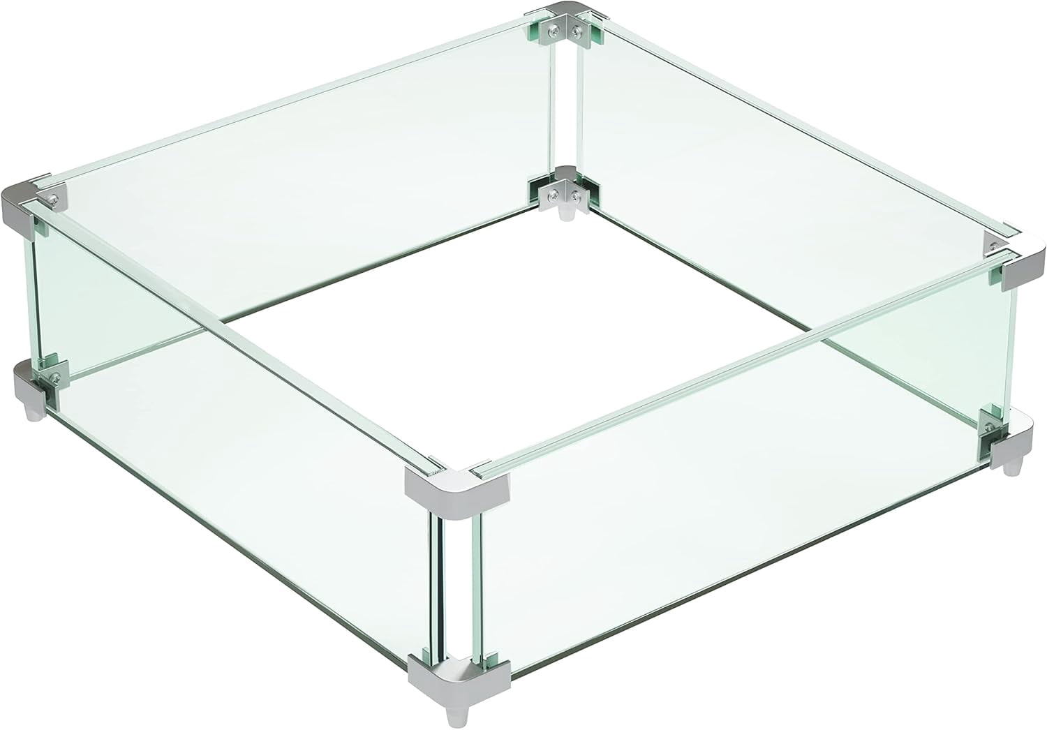 Fire Pit Wind Guard for Square Fire Table, 15 x 15 x 6 inch Clear ...