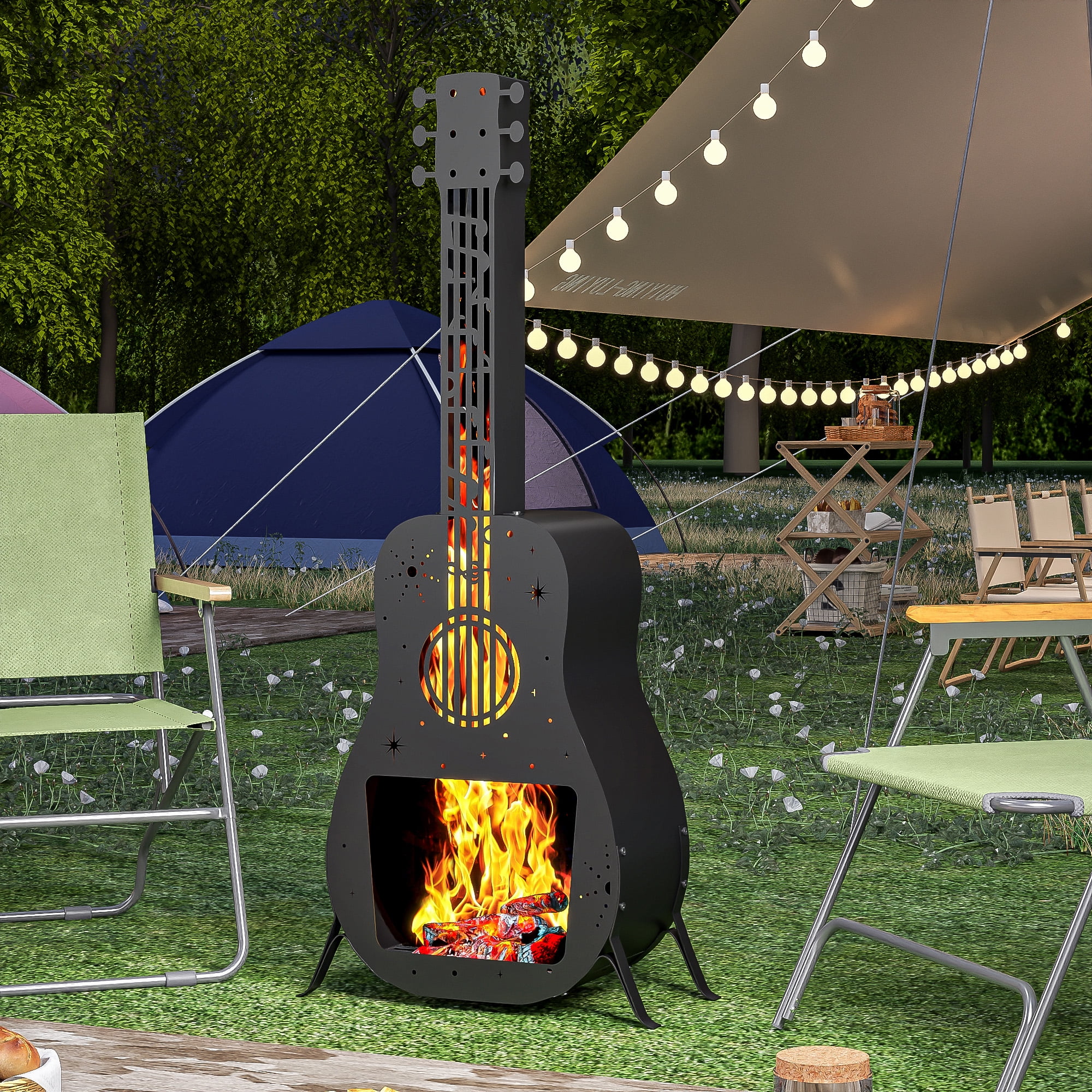 Fire Pit for Outside, Wood Burning Fire Pit Stove for Outdoor, Metal ...