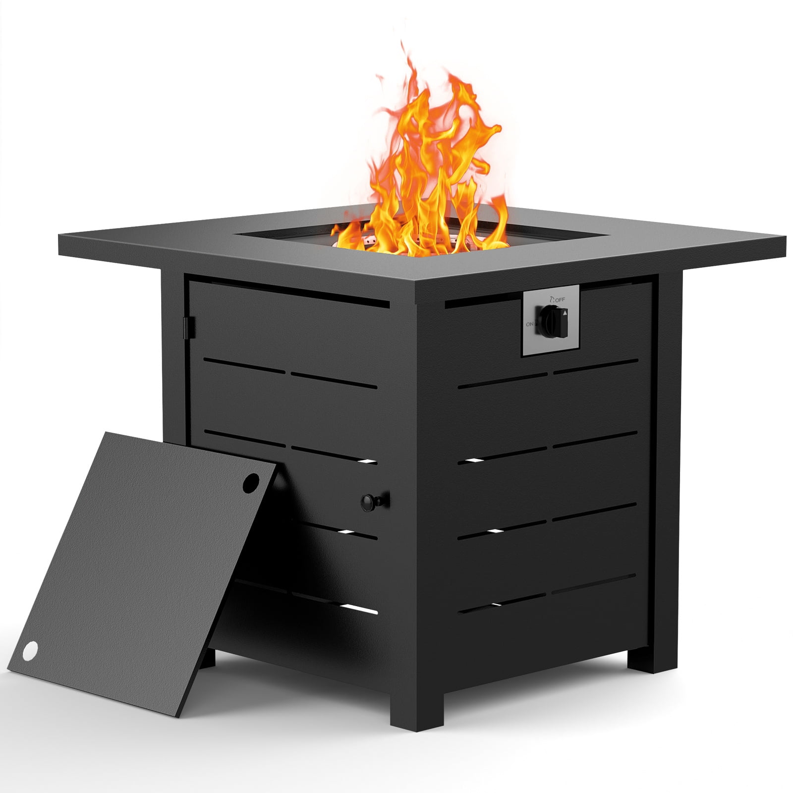 Fire Pits for Outside,28" Square 50000 BTU Propane Gas Fire Pit Table ...