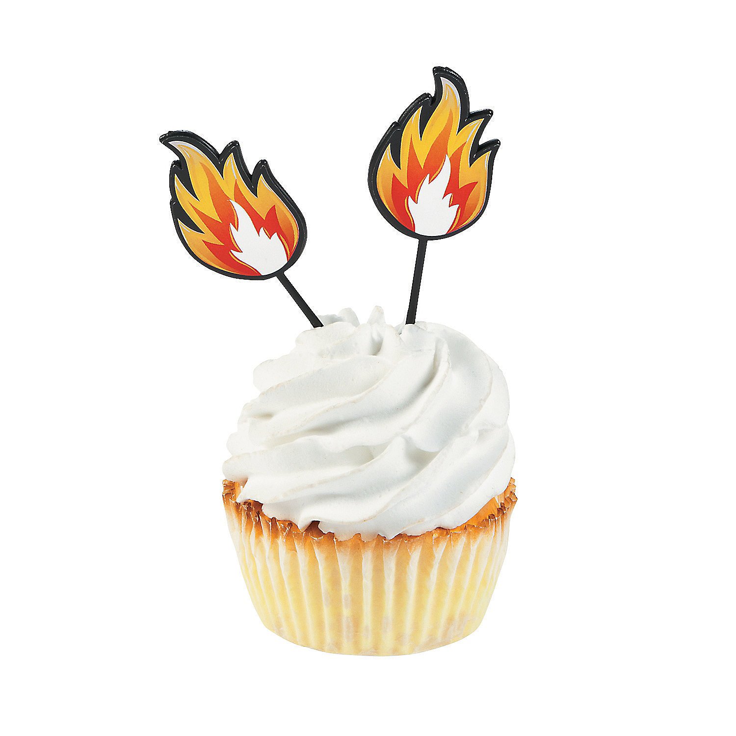 Fire Plastic Cupcake Picks - Bulk set of 25 - Birthday Party Supplies ...