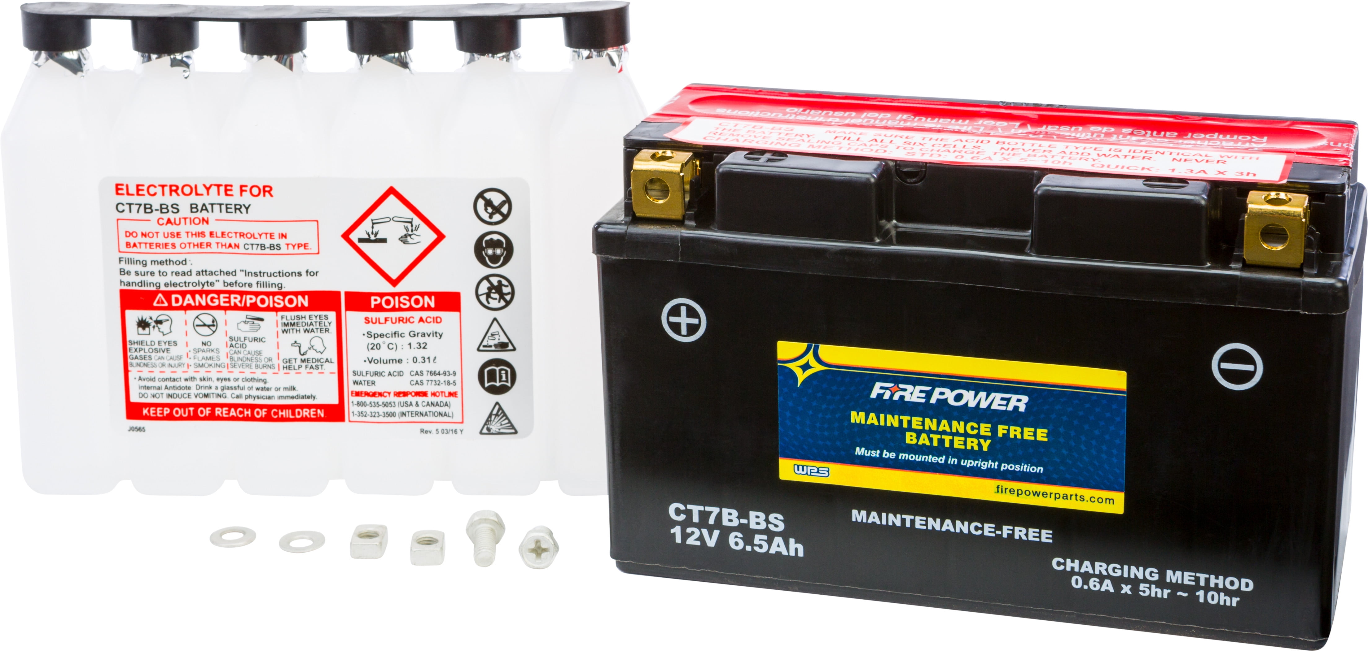 Fire Power CT7B-BS Sealed AGM Battery - Walmart.com