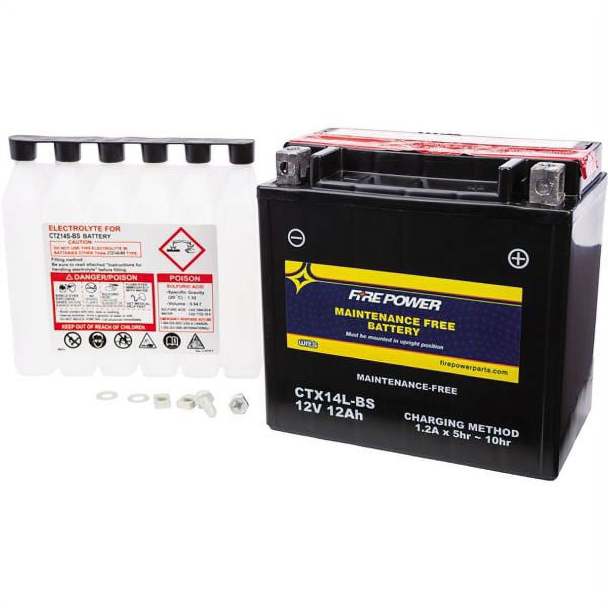 Fire Power Sealed Maintenance Free Battery - CTX14L-BS - Walmart.com