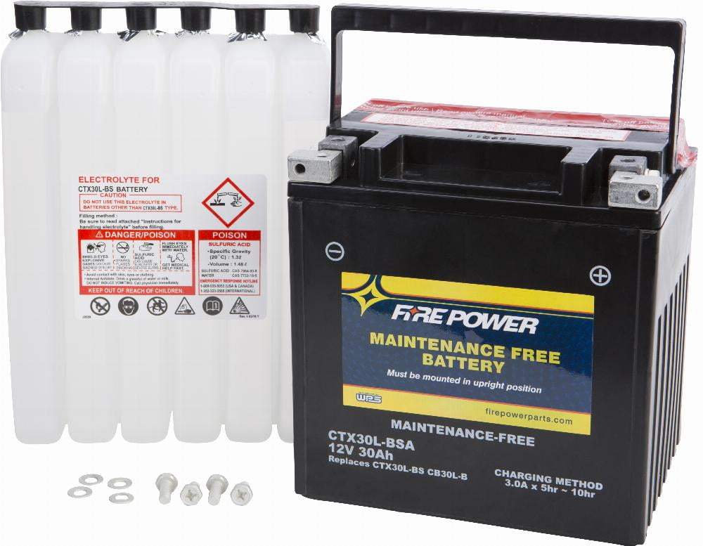 Fire Power Wps Maintenance Free Sealed Agm Motorcycle Battery Ctx30L ...