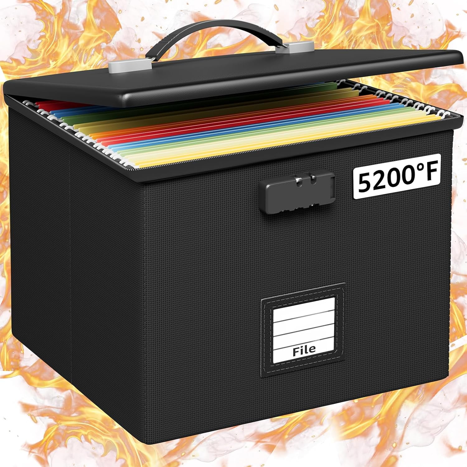 Fire Proof File Box for Documents - Portable Fireproof Document ...