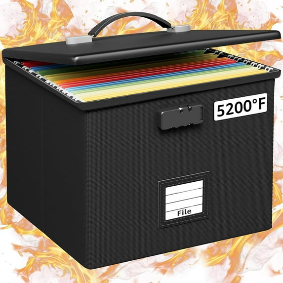 Fire Proof File Box for Documents - Portable Fireproof Document ...