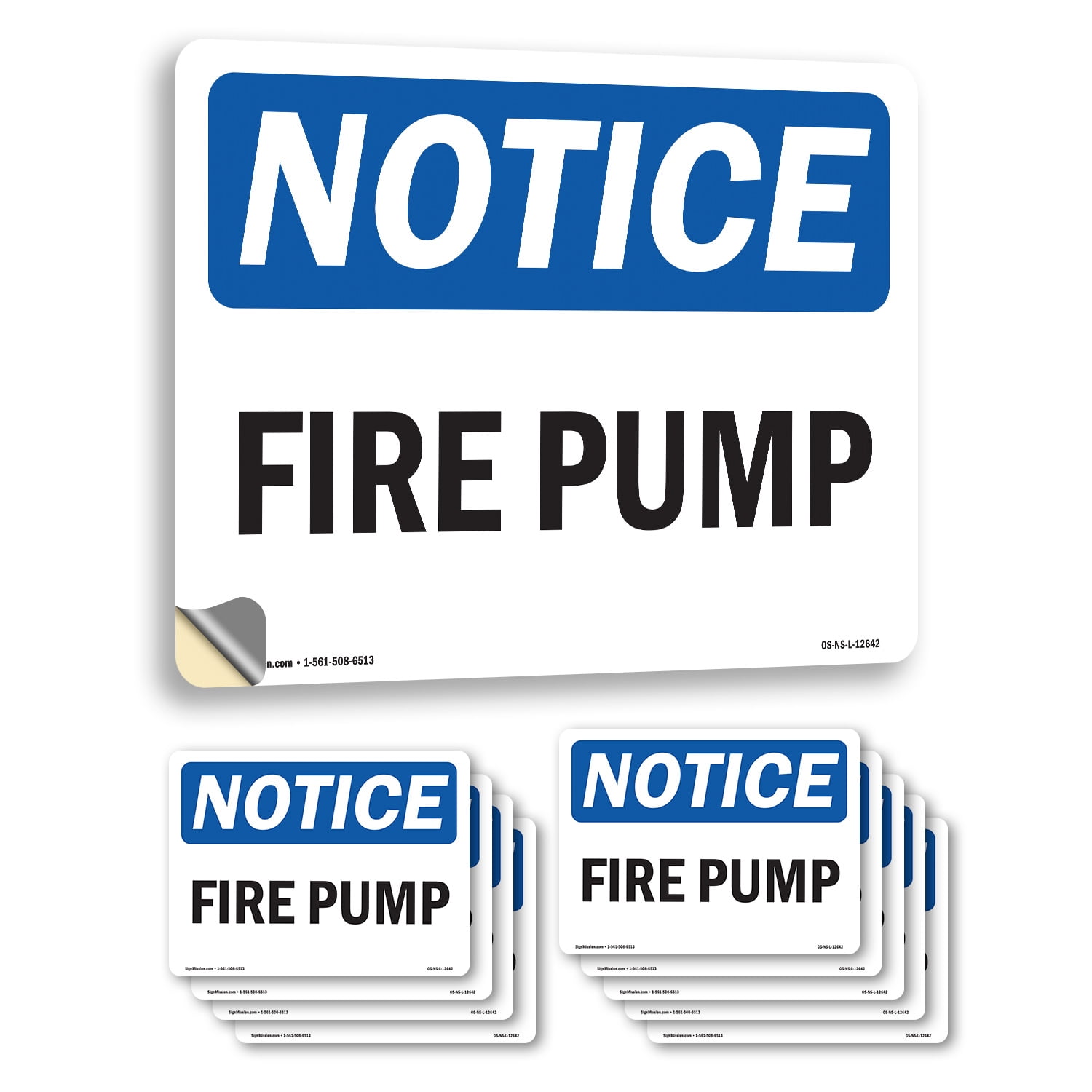 Fire Pump OSHA Notice Vinyl Decal Label 24 Inch x 18 Inch - 10 Pack ...