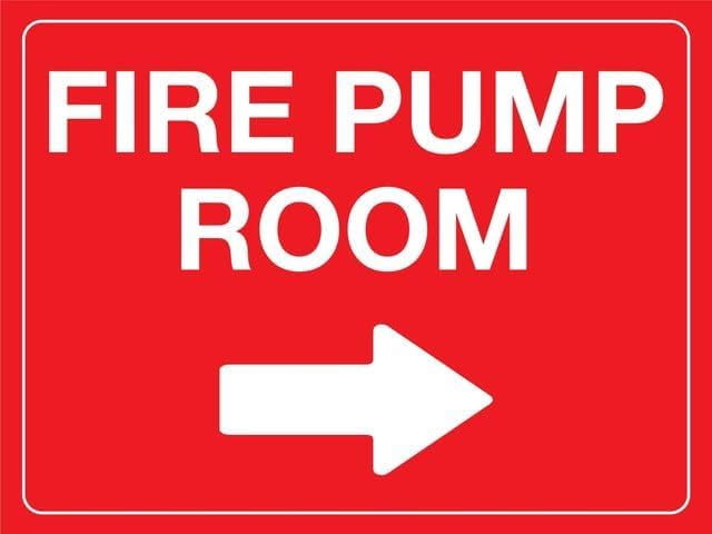 Fire Pump Room Right Arrow Red Rust Free Aluminum Sign - Printed With ...