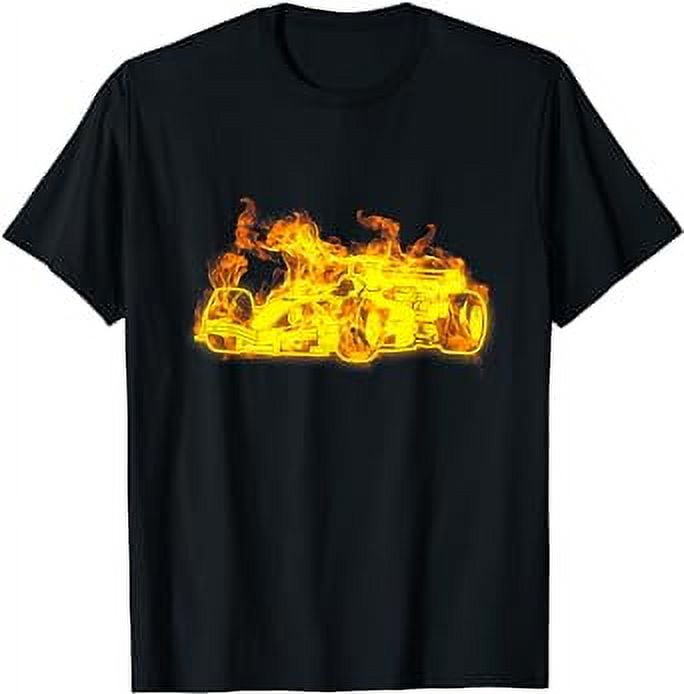Fire Race Car Flames Racer Race Car Driver Black T-Shirt - Walmart.com