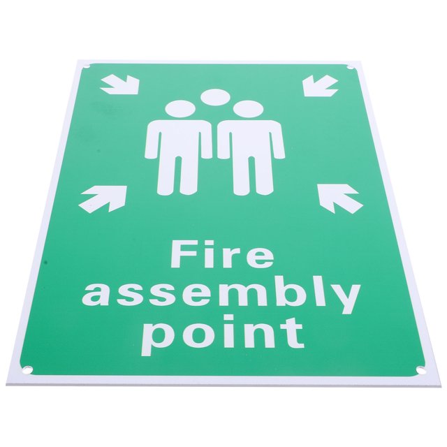 Fire Sign Emergency Sign for Outdoor Security Signs Assembly Point ...
