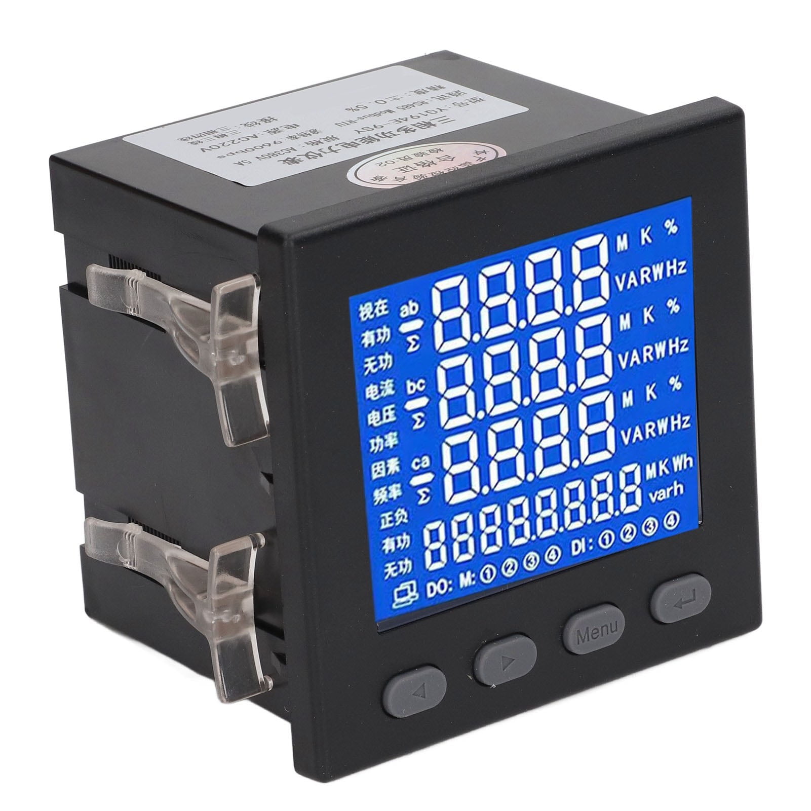 Fire-Rated Case, AC220V, Multifunction Energy Meter for Safe, Efficient Monitoring LCD Triple ...