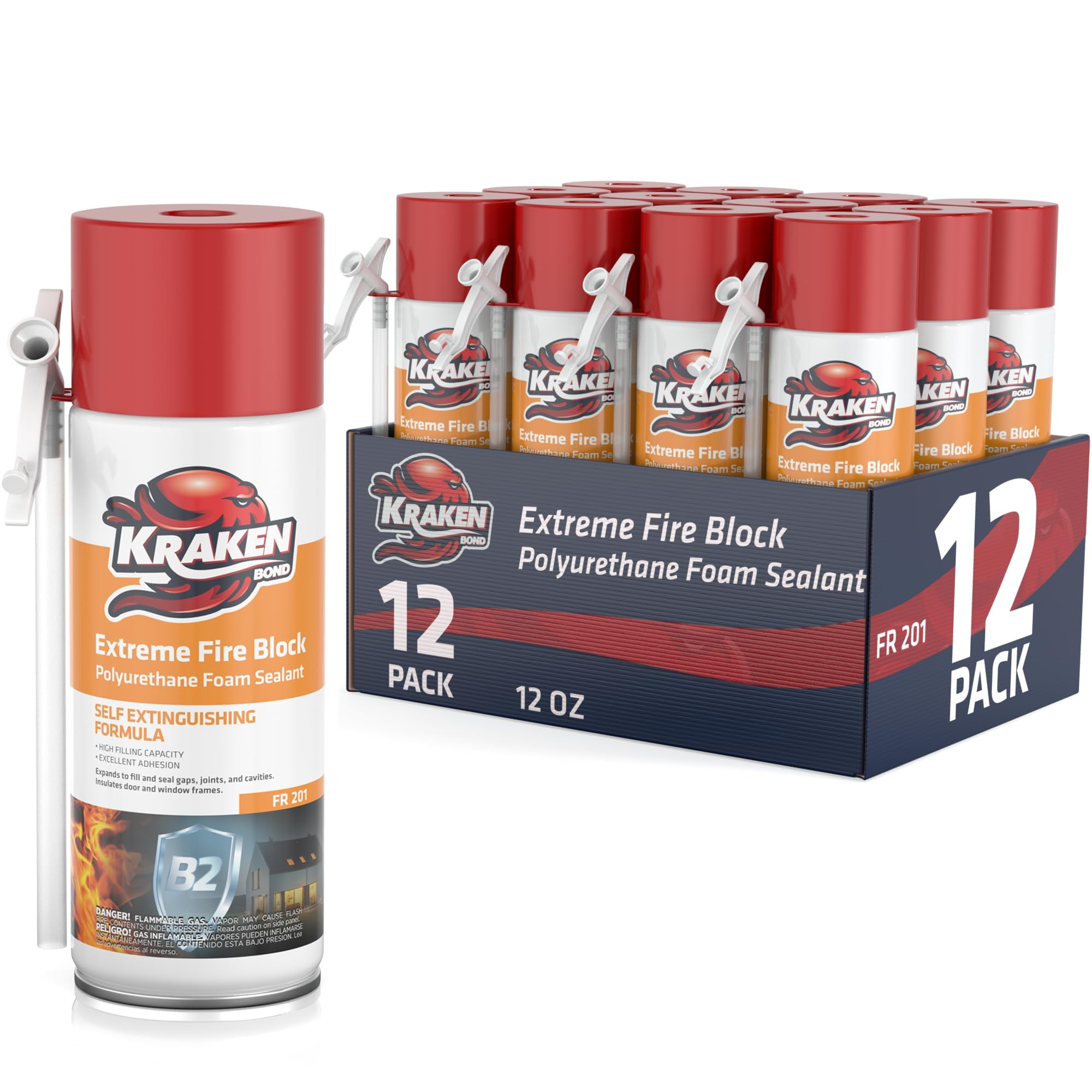 Fire Rated Polyurethane Foam Sealant 12x12oz, Gap Filling Spray for ...