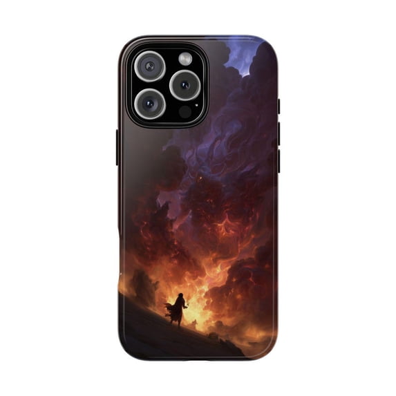 Fire Realm Shadow Monster Emerging from Rift Fantasy Illustration Phone ...