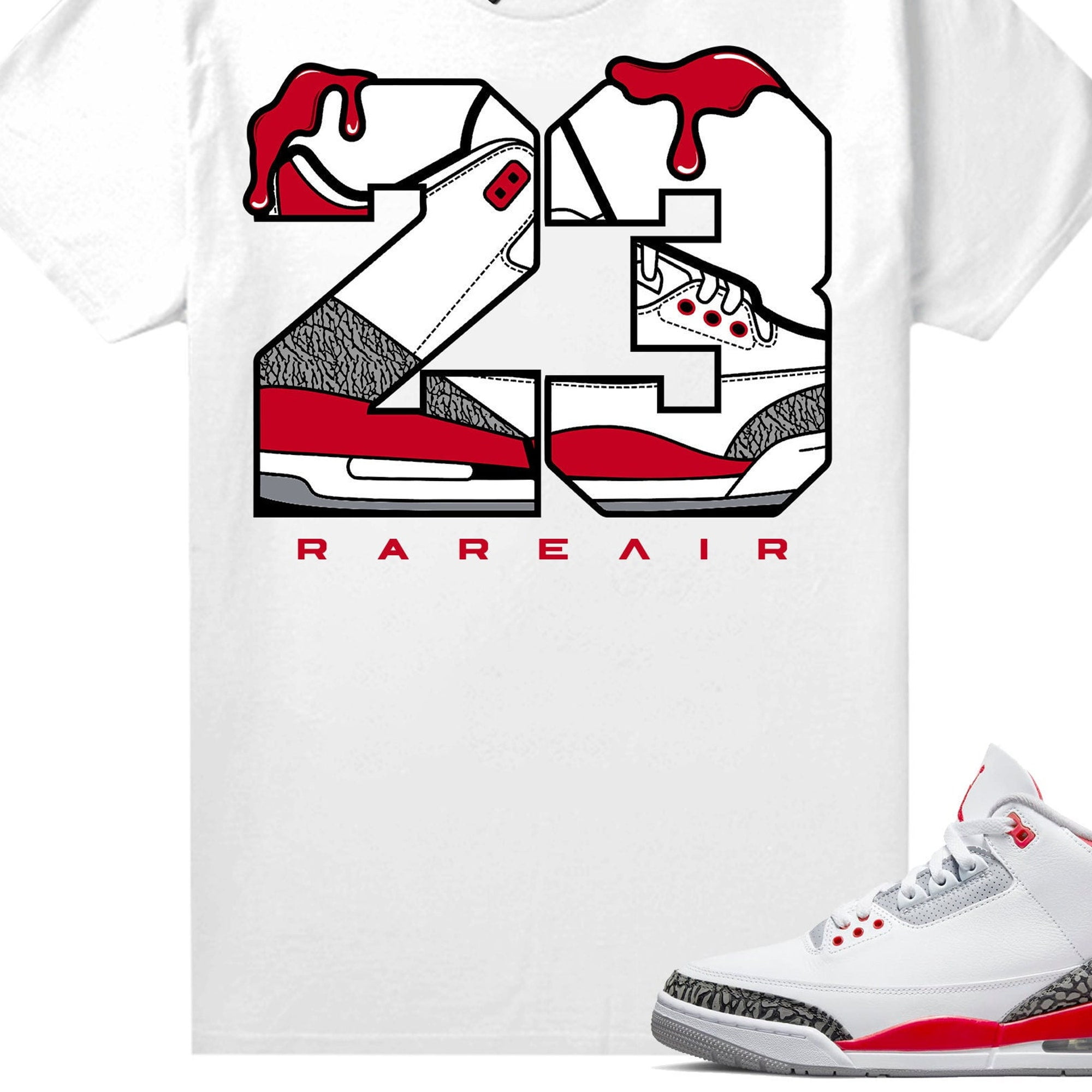 Fire Red 3s shirts to match Sneaker Match Tees White | 23 - Walmart.com