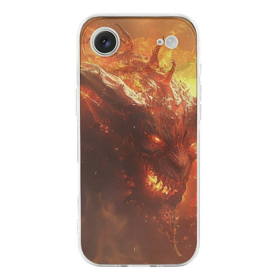 Fire Red Burning Demon Transparent TPU Case for iPhone 17 Air Slim ...