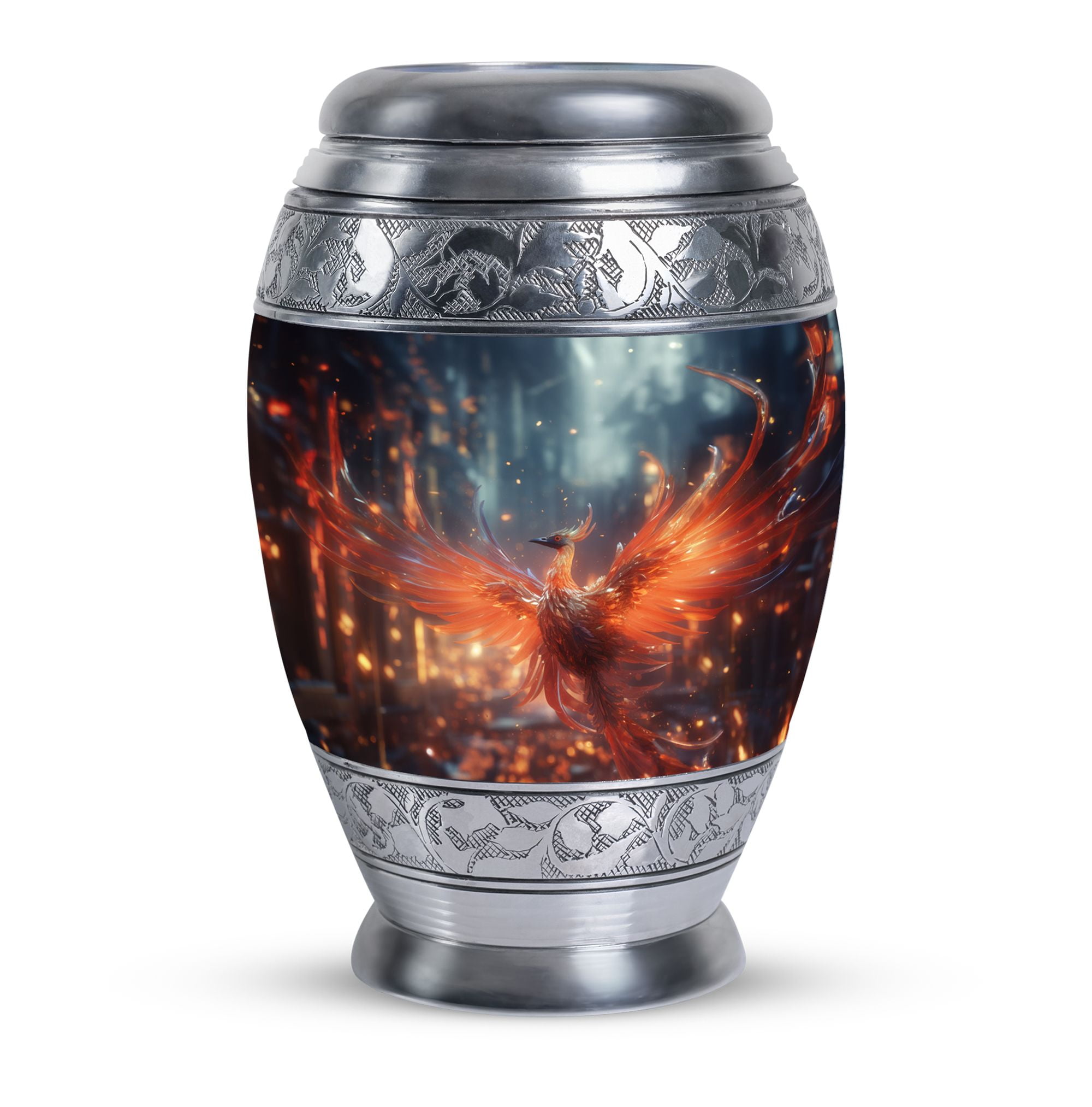 Fire Red Phoenix Spreading Wings Urn For Human Ashes - Urns For Human ...