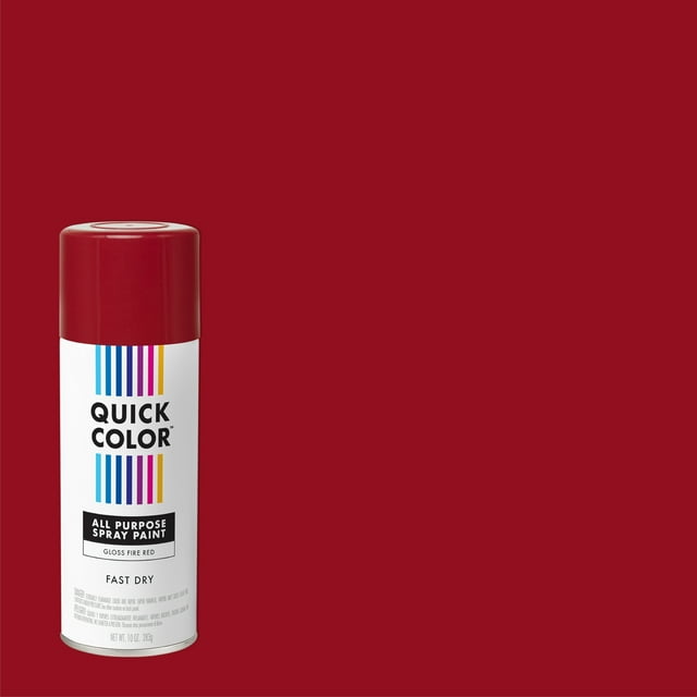 Fire Red, Quick Color Gloss All Purpose Spray Paint-390614, 10 oz ...