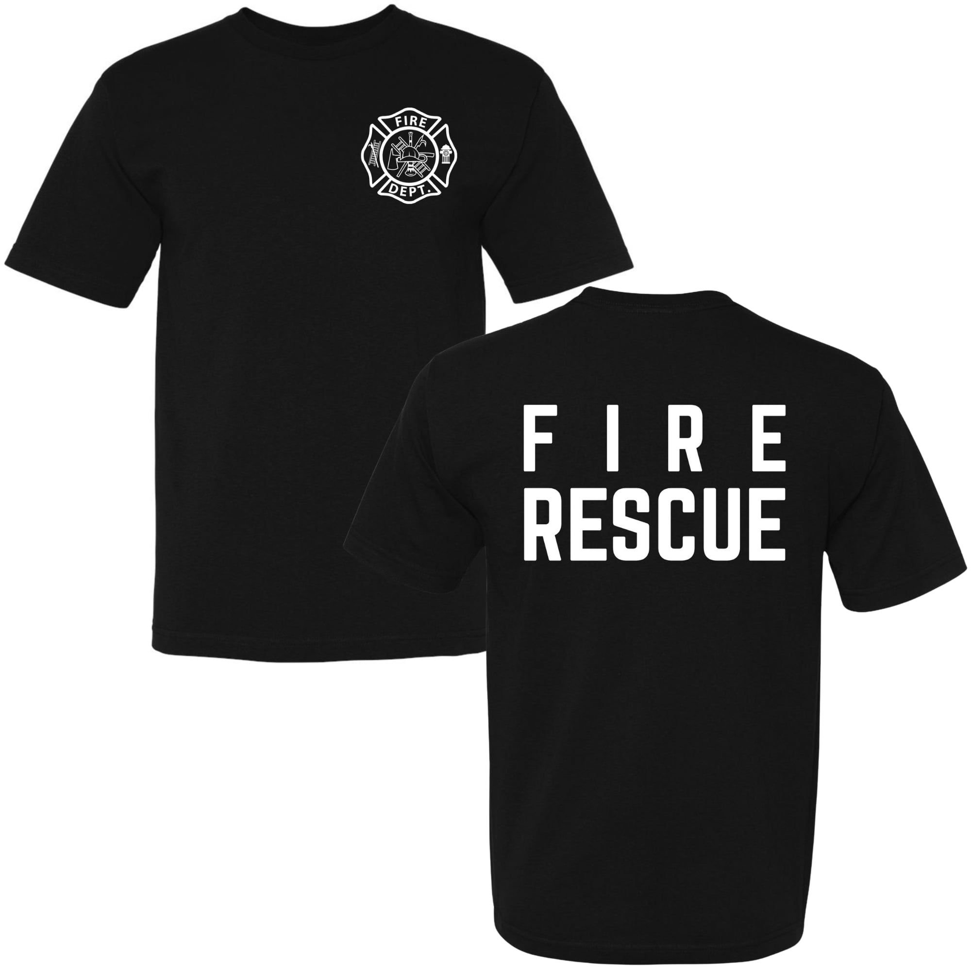 Fire Rescue Double Side Printed T-Shirt | Firefighter Honor Courage ...