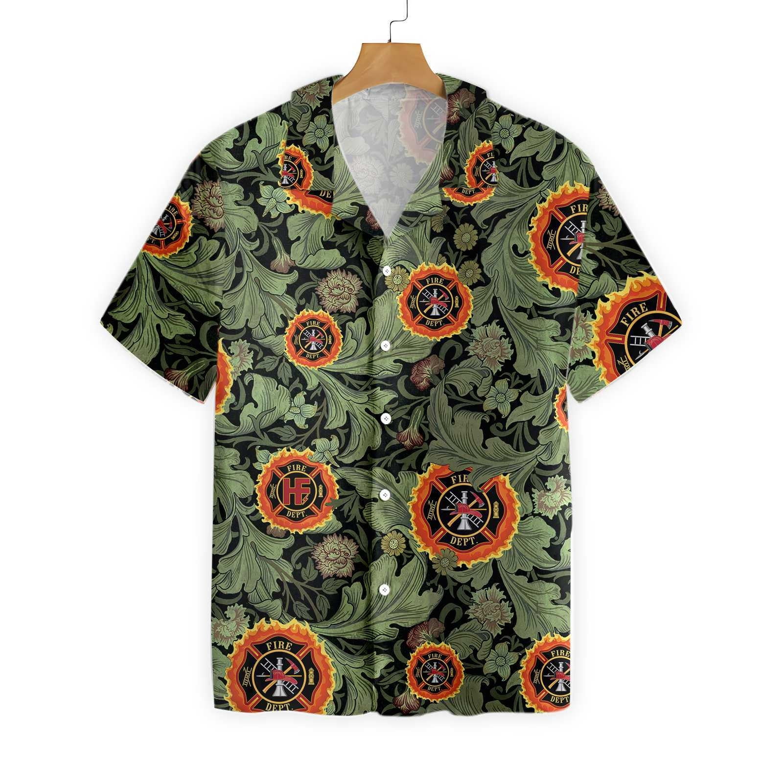 Fire Rescue Firefighter Proud Hawaiian Shirt - Walmart.com