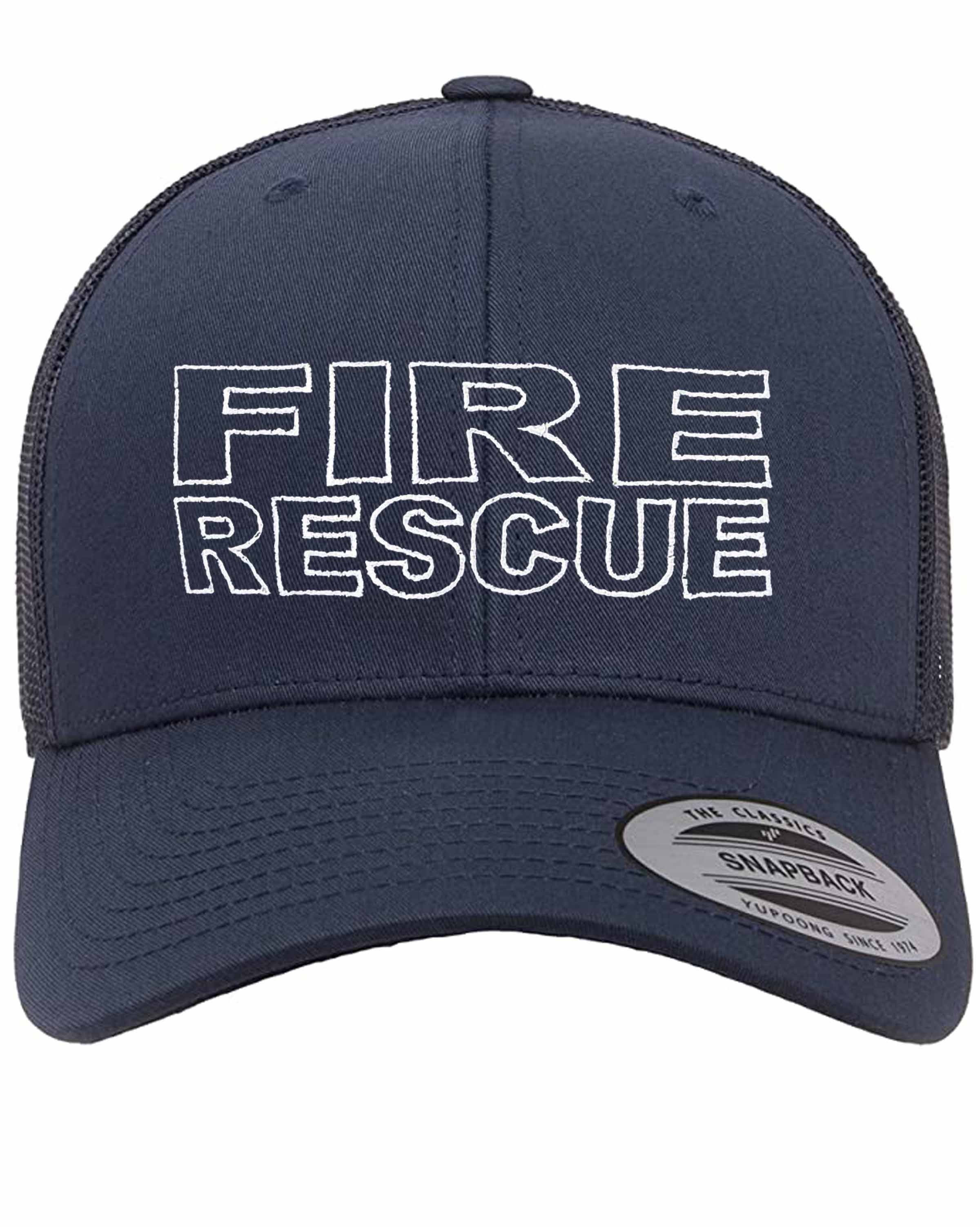 Fire Rescue Hat Firefighter Hats Caps-Trucker-Navy - Walmart.com