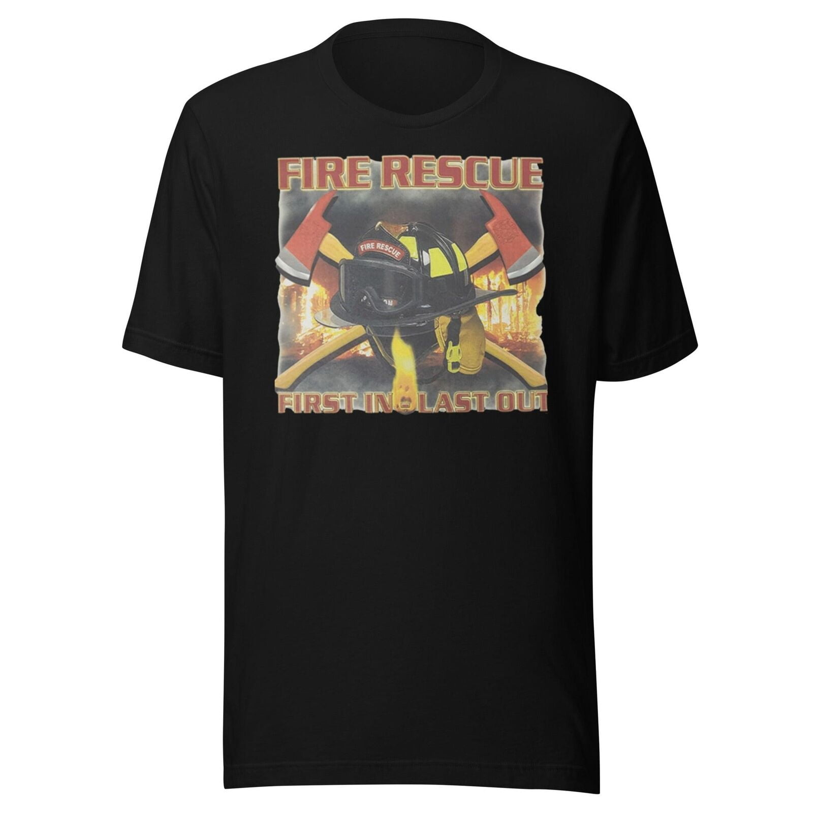 Fire Rescue T-shirt First in Last Out First Responder Short Sleeve ...