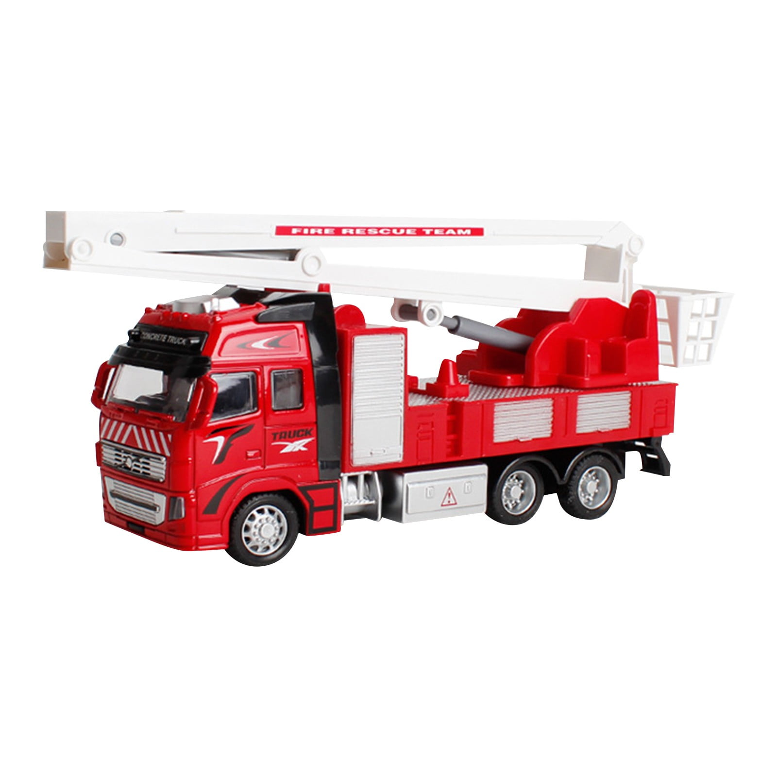 Fire Rescue Truck Toy with Lifting Arm, 10in Simulation Red Fire Truck ...