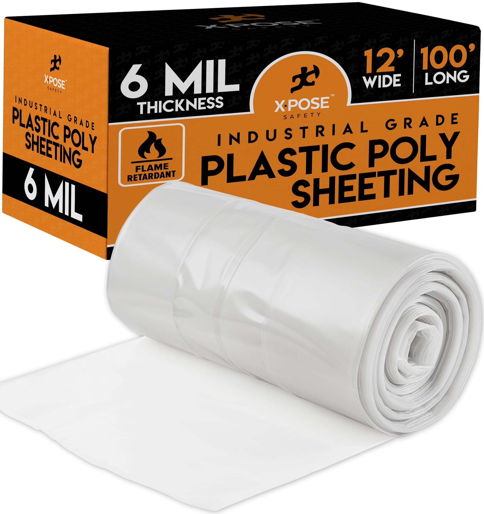 Fire Retardant Poly Sheeting - 12' x 100' - Heavy Duty, 6 Mil Thick ...